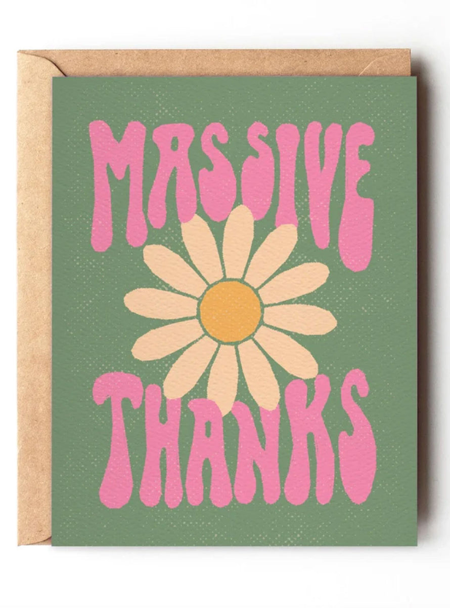 Daydream Prints Massive Thanks Thank You Card – Freddy B